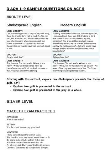 Macbeth Act 5 - 5 lessons | Teaching Resources