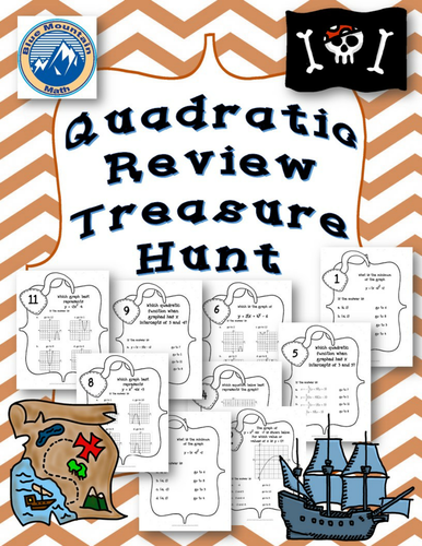 Quadratic Review Treasure Hunt | Teaching Resources