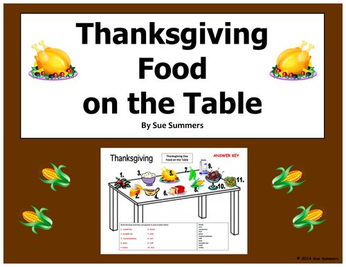 Thanksgiving Food on the Table 2 Designs | Teaching Resources