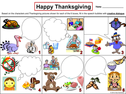 Thanksgiving Creative Writing Speech Bubble - English | Teaching Resources