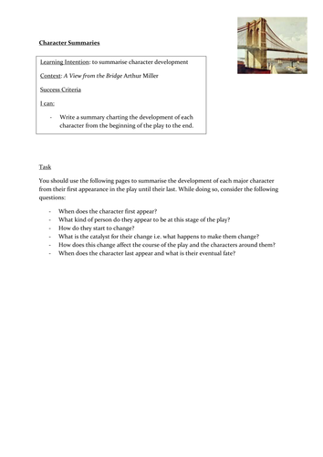 A View from the Bridge Resources | Teaching Resources