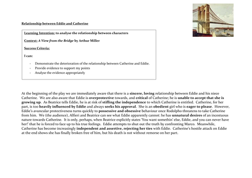 A View from the Bridge Resources | Teaching Resources