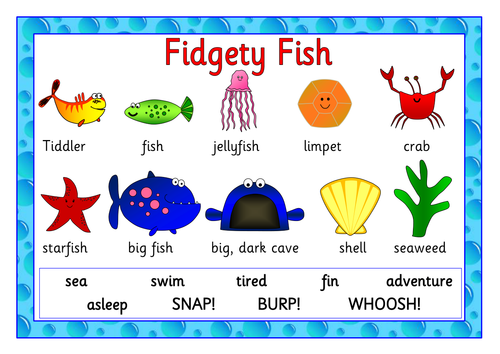 Fidgety Fish story resource pack- under the sea, seaside, sea life ...