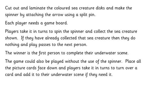 Fidgety Fish story resource pack- under the sea, seaside, sea life ...