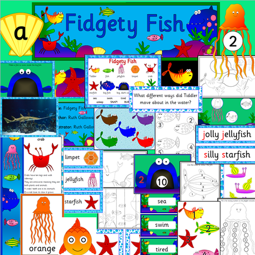 Fidgety Fish story resource pack- under the sea, seaside, sea life ...