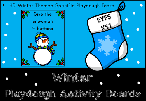 Winter Themed Play Dough Activity Boards for Early Years and KS1 ...