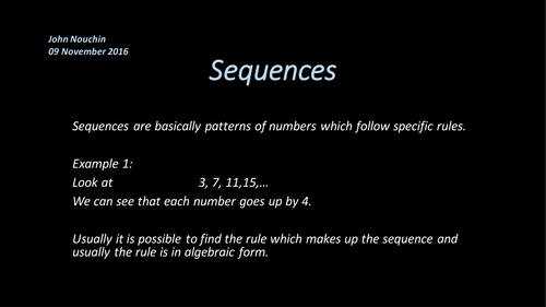 Linear-Sequences | Teaching Resources