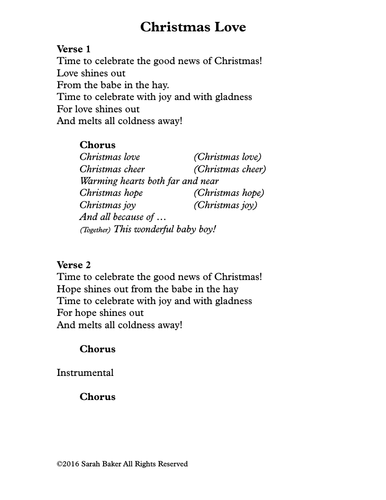 Christmas Love - Song | Teaching Resources