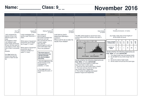 Year 9 Science Skills Revision | Teaching Resources