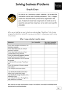 Break-Even Revision Booklet - for GCSE or Level 2 Business Studies ...