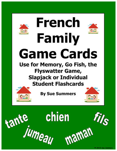 French Family Cards for Flashcards, Memory, Go Fish, Flyswatter Game ...