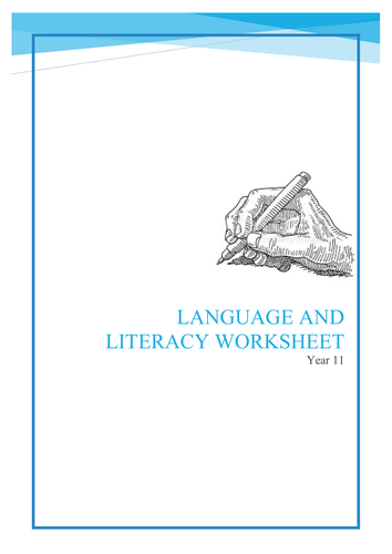 Senior Language and Literacy Worksheet | Teaching Resources