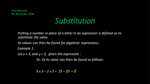 All about algebraic equations | Teaching Resources