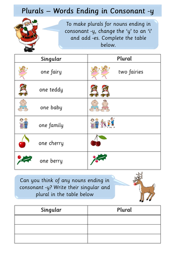 Plurals - Christmas Themed Worksheets | Teaching Resources
