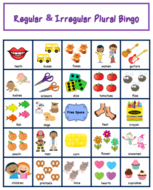 Plural Bingo {Regular Plurals, Irregular Plurals, & Combo} | Teaching ...