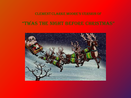 ‘Twas the Night before Christmas PPT and Rhyming words gap-fill ...