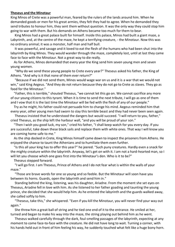 Theseus and the Minotaur: differentiated for KS2/KS3 (myths and legends ...