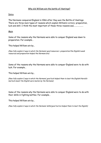 Why did William win the Battle of hastings? | Teaching Resources