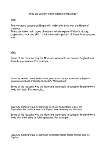 Why did William win the Battle of hastings? | Teaching Resources