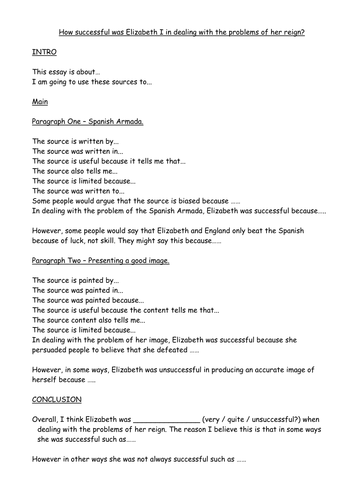 Assessment on: How successful was Elizabeth I in dealing with the ...