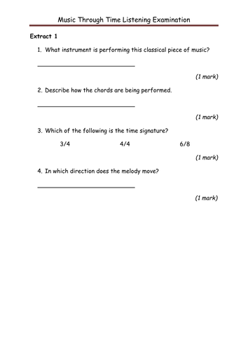 Classical Music Listening Test | Teaching Resources