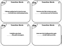 Transition Words Task Cards | Teaching Resources