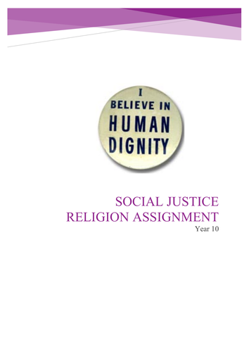Social Justice Religion Assignment | Teaching Resources