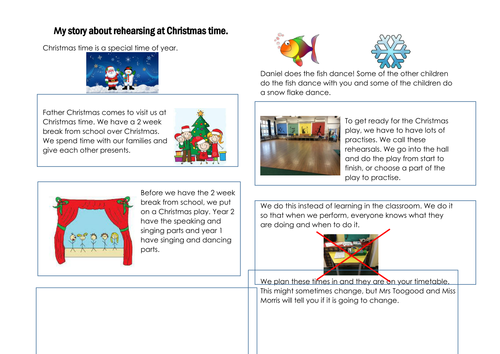 Social Story and timetable for Christmas rehearsals | Teaching Resources
