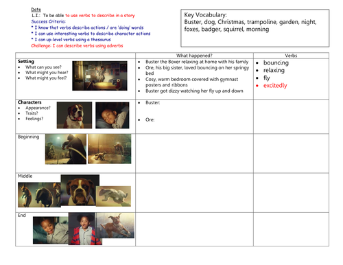 English / Literacy Recount - Buster The Boxer (John Lewis 2016 ...