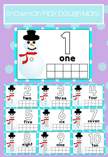 Snowmen Play Dough Mats | Teaching Resources
