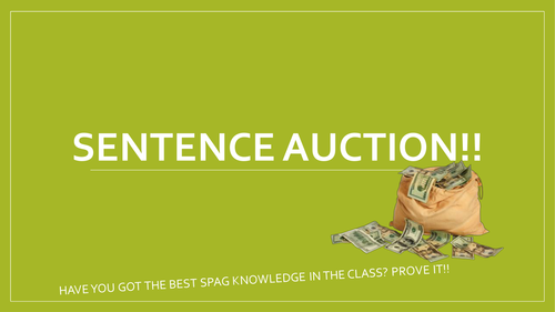 SPAG: Sentence Auction | Teaching Resources
