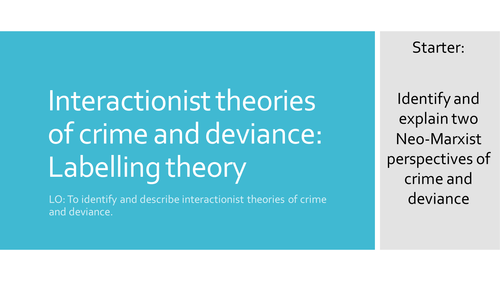 Lesson 10- Interactionist theories 1of2- A Level sociology AQA, Crime ...