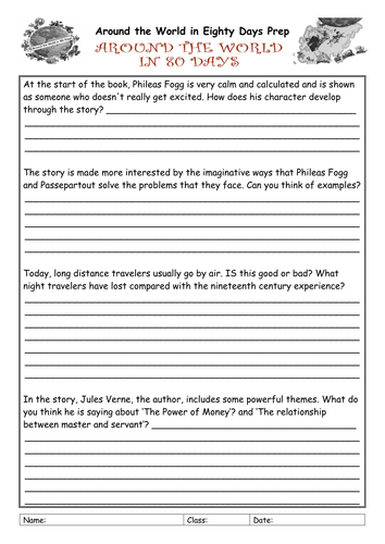 Around the World in Eighty Days (Real Reads) Guided Reading Activities ...