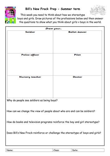 Bill's New Frock Guided Reading Activities | Teaching Resources