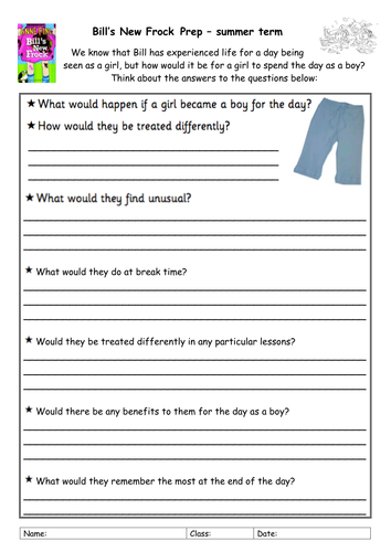 Bill's New Frock Guided Reading Activities | Teaching Resources