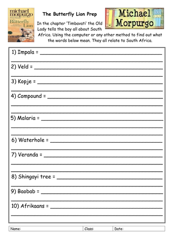 The Butterfly Lion Guided Reading Activities | Teaching Resources