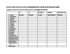 Reflexive verbs conjugation practice | Teaching Resources