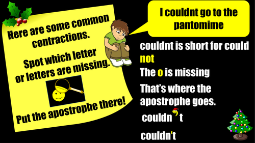 Apostrophe for Omission - Christmas Themed | Teaching Resources