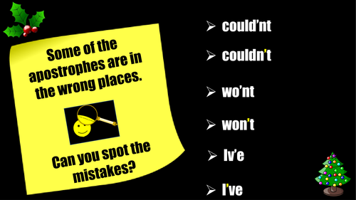 Apostrophe for Omission - Christmas Themed | Teaching Resources