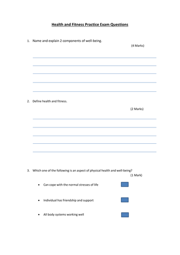 AQA GCSE PE 2016 - Health and Fitness | Teaching Resources