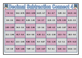 Decimal Subtraction Connect 4 Game | Teaching Resources