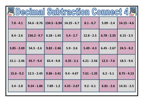 Decimal Subtraction Activity Bundle | Teaching Resources