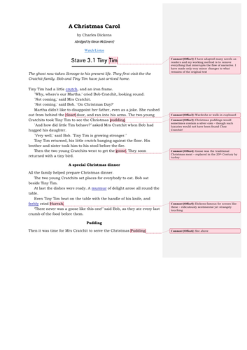 Christmas Carol - Stave 3: Cratchit Christmas Dinner | Teaching Resources