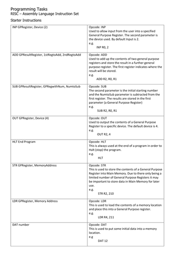 Machine Programming (AQA A-Level Computer Science) - RISC Instruction ... Machine Programming (AQA A-Level Computer Science) - RISC Instruction ...