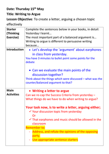 Writing to Argue | Teaching Resources