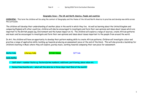 Year 4 Curriculum Overviews (Long and Medium Term) | Teaching Resources