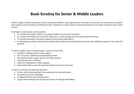 Book scrutiny guide for SLT and middle leaders | Teaching Resources