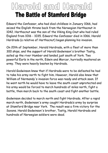 *Full Lesson* Battle of Hastings: The Battle of Stamford Bridge ...