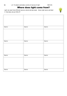Science - Light and the Eye, How we see, KS1 worksheets | Teaching ...