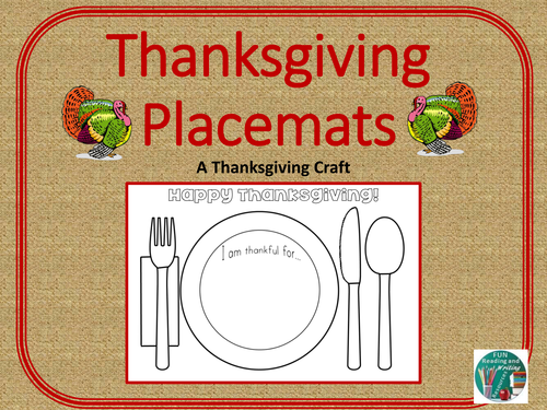 Thanksgiving Placemats Craft | Teaching Resources